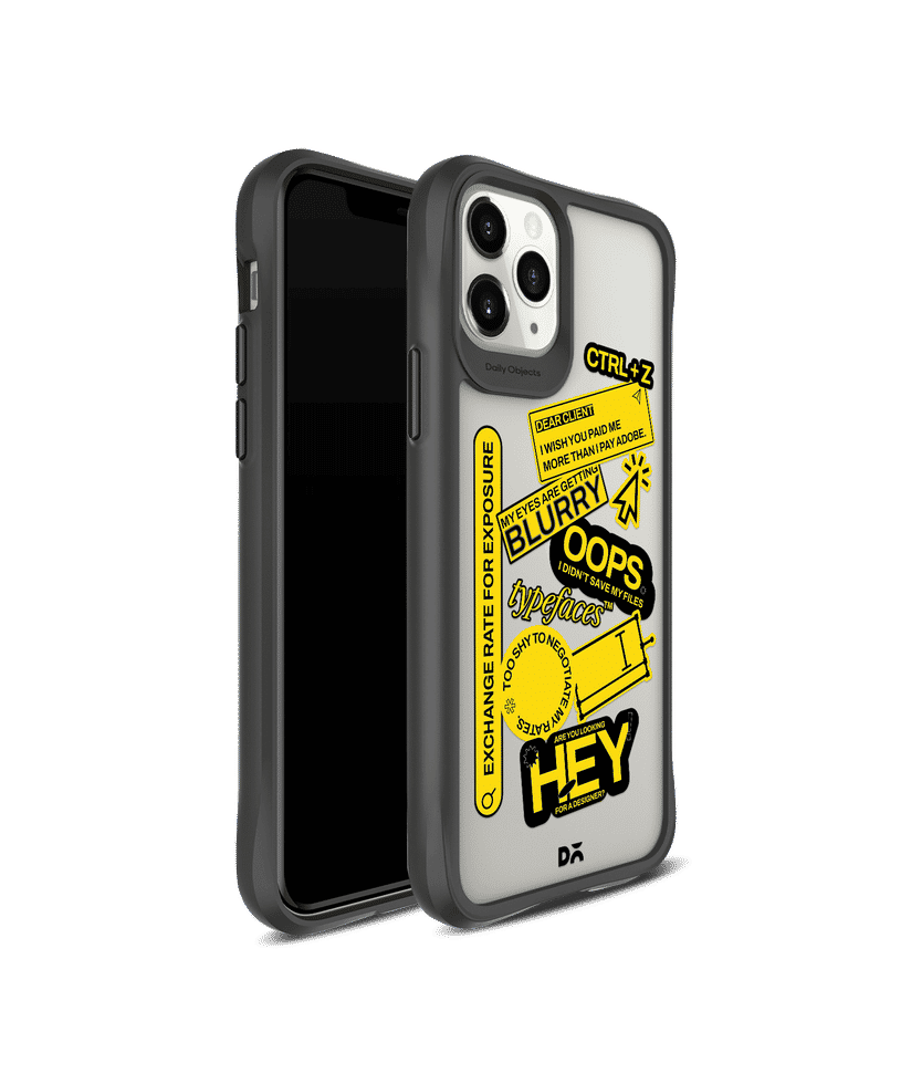 Designer Life Black Hybrid Clear Case Cover For iPhone 11 Pro
