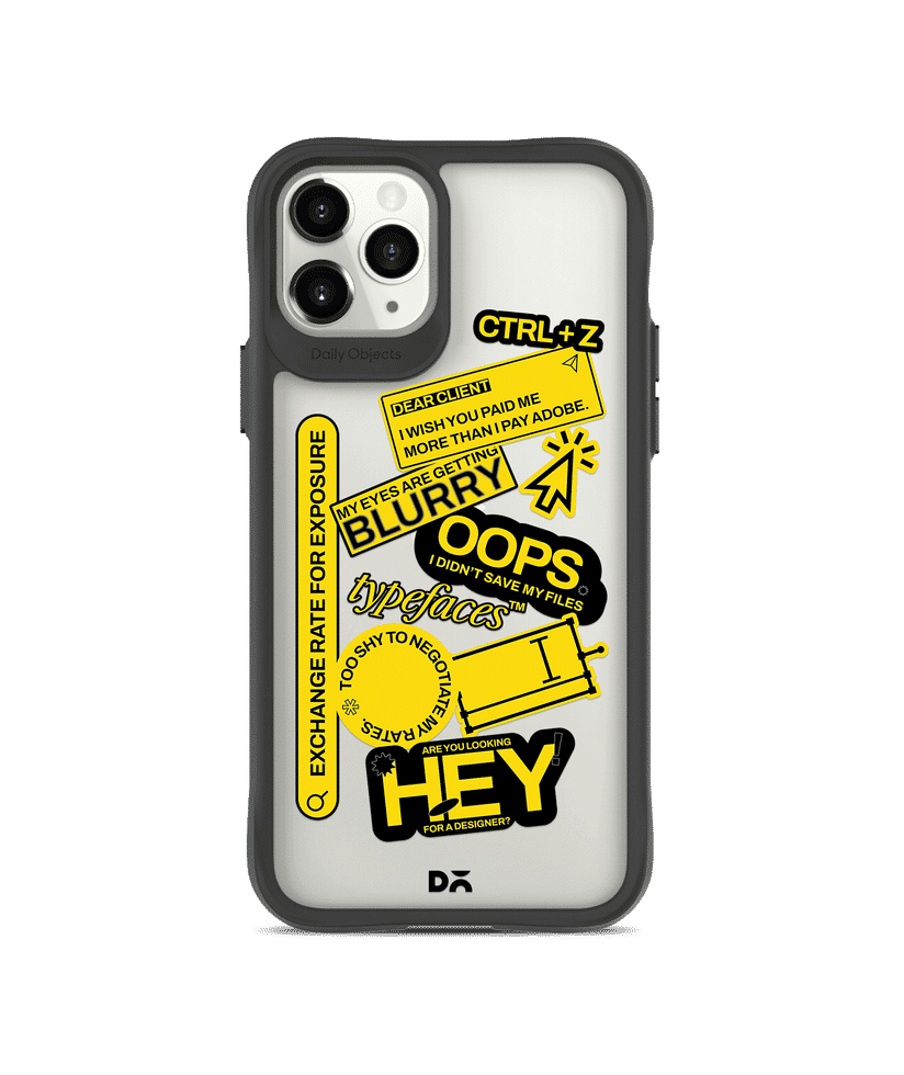 Designer Life Black Hybrid Clear Case Cover For iPhone 11 Pro